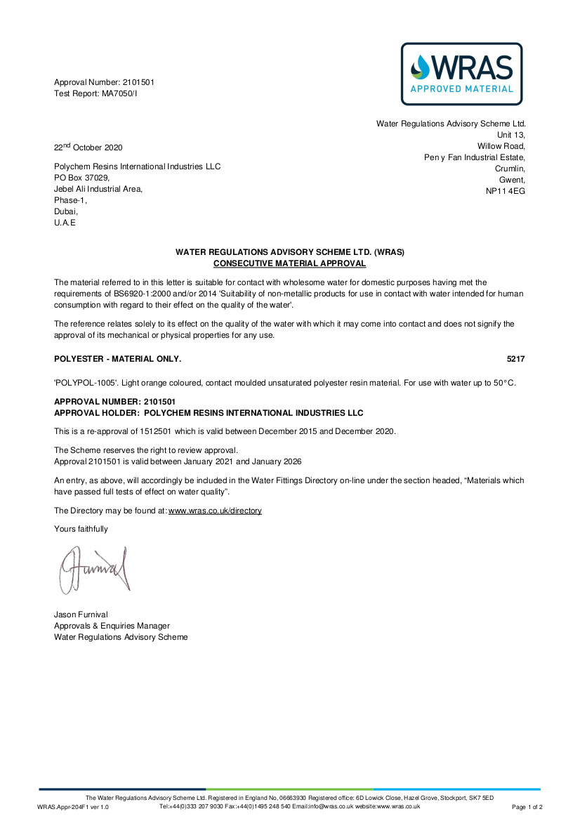 Polychem | Certifications
